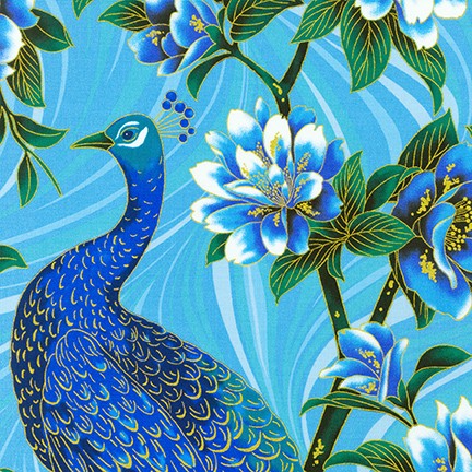 Robert Kaufman Fabrics: SRKM-20664-63 SKY from Peacock Garden