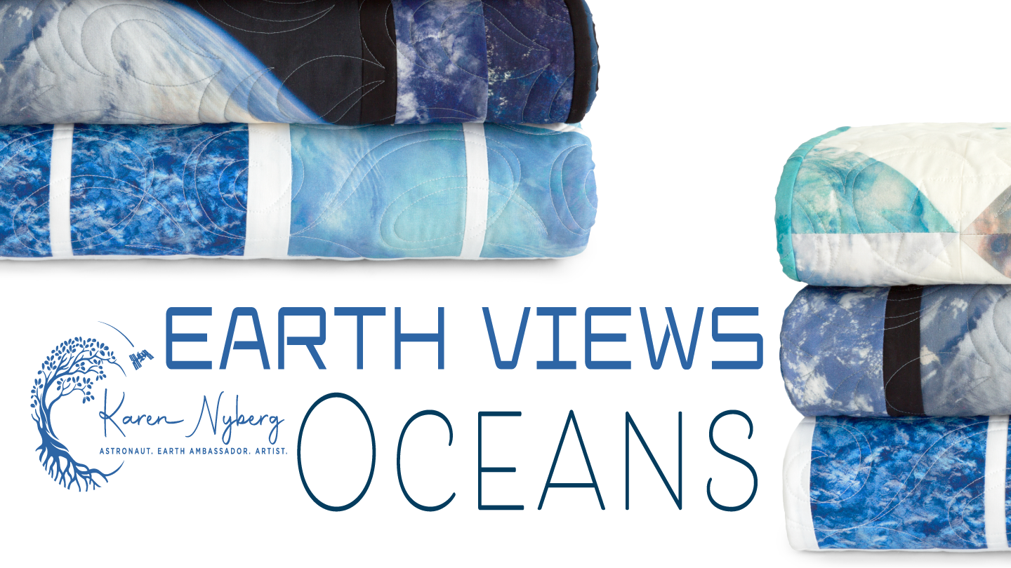 Robert Kaufman Fabrics: Earth Views - Oceans by Karen Nyberg: Cotton ...